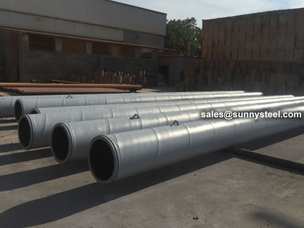 Heavy calibre cast basalt lined pipeline,Cast basalt pipes, Cast basalt ...