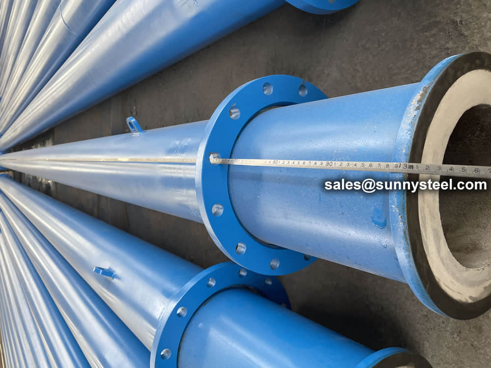 Anti-wear cast stone lined steel pipe | Abrasion resistant pipe